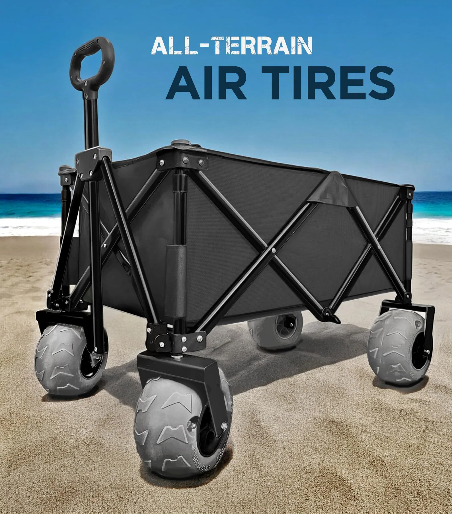 All-Terrain Heavy Duty Foldable Camping Cart Trolley Beach Folding ...