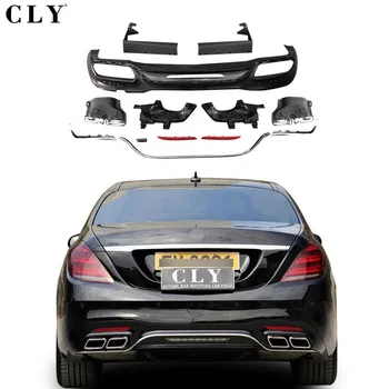 Cly Genuine Rear Bumper Diffuser For Benz S-class W222 Upgrade S63 Amg ...
