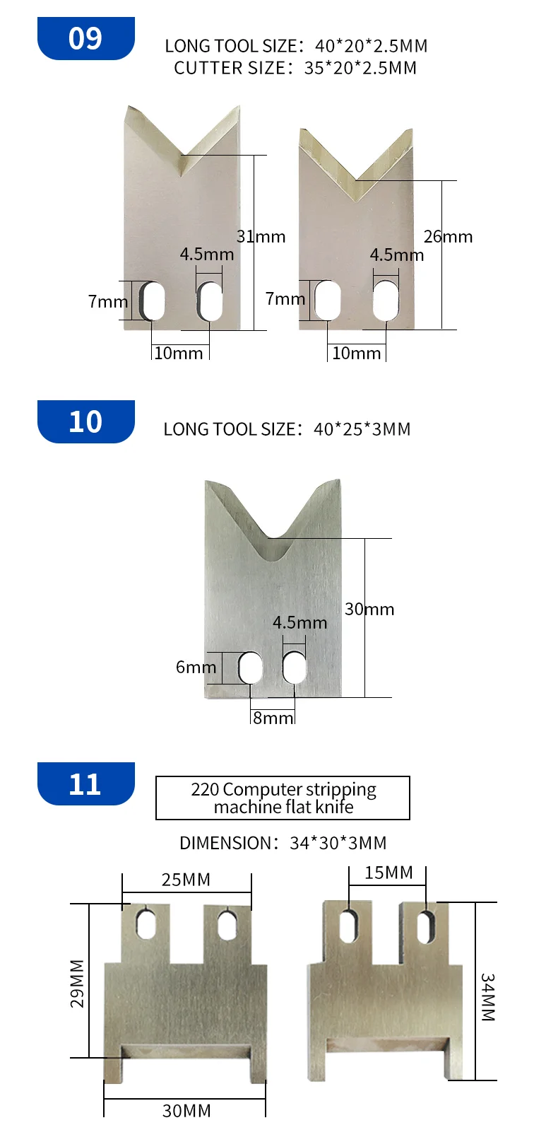 Customized Precision Blade Wires Stripping Blades Stripper Knife ...