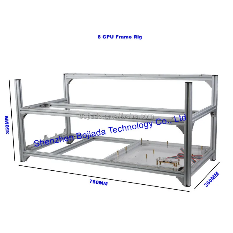 8 Gpu Open Air Graphics Card Frame Rig Case Aluminum Stackable - Buy 8 ...