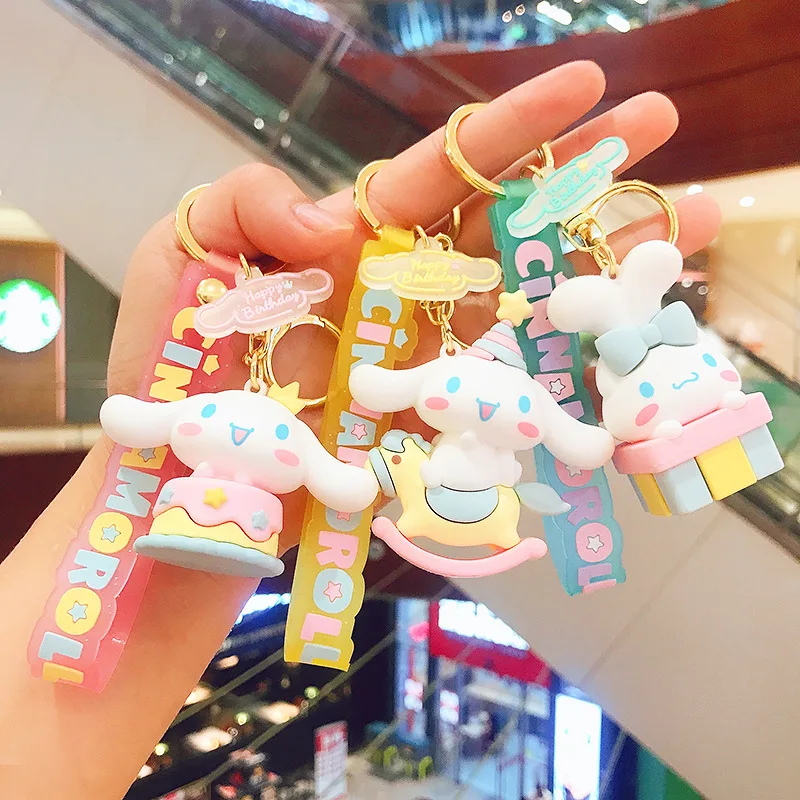 High-quality Cartoon Cute 3d Cinnamoroll Doll Keychain Pvc Keyring ...