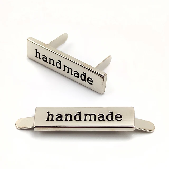 35/40mm Handmade Letters Metal Bag Label Handcraft Decorative Tags for ...