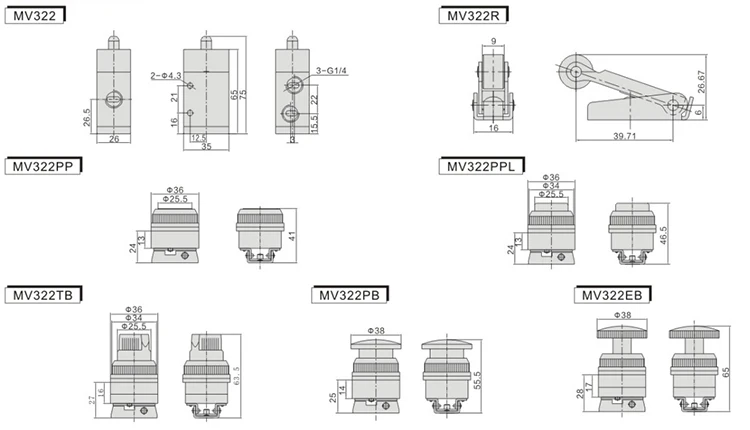 Chdlt Button Type Mv Series Air Control Valve Mv-322eb Pneumatic Mechanical Air Valve - Buy ...