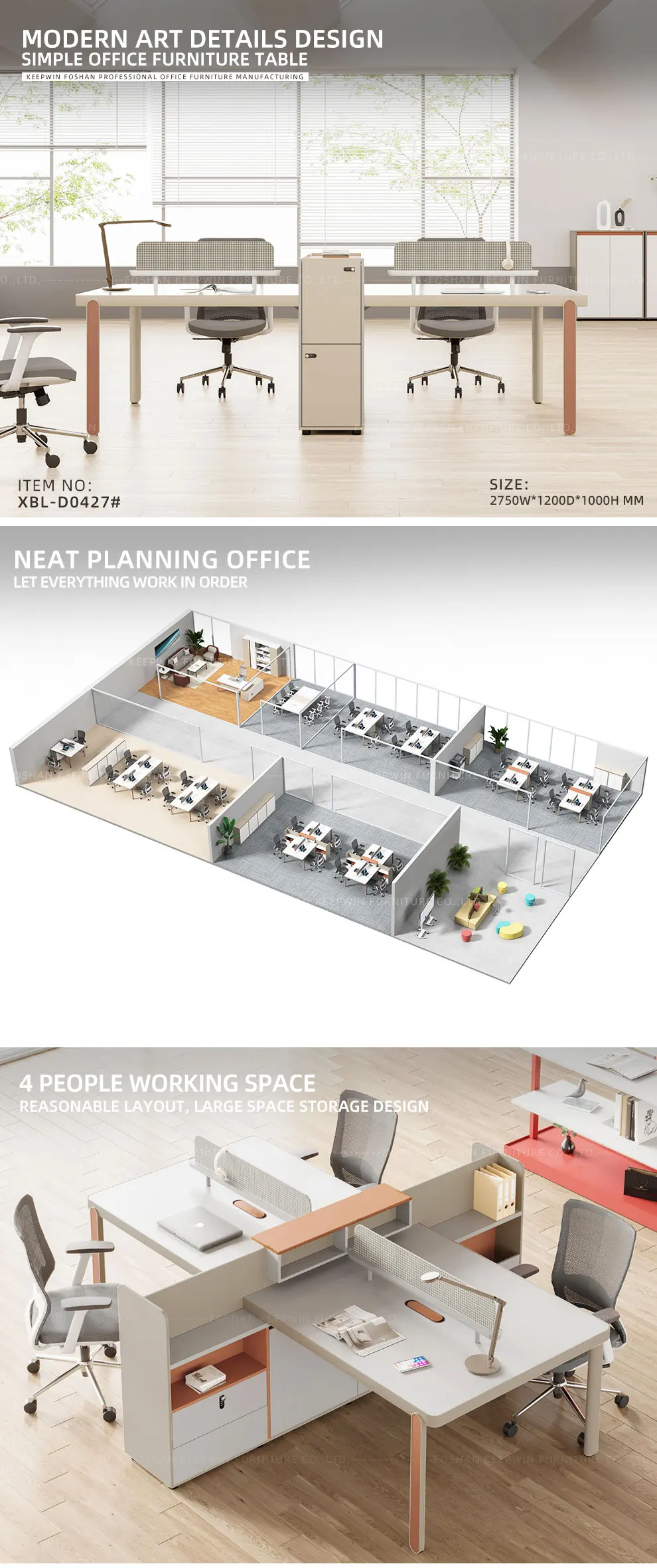 Foshan Factory Custom Furniture Layout Office Cubicle Open Workstation ...