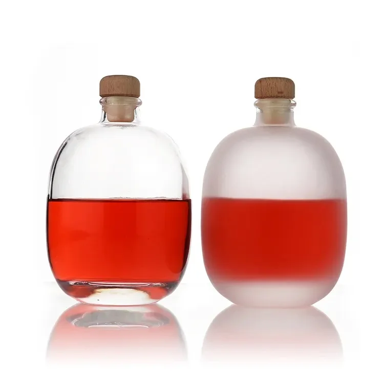 Factory Cheap Price Frosted Customized Round Shape 375ml 500ml 750ml ...