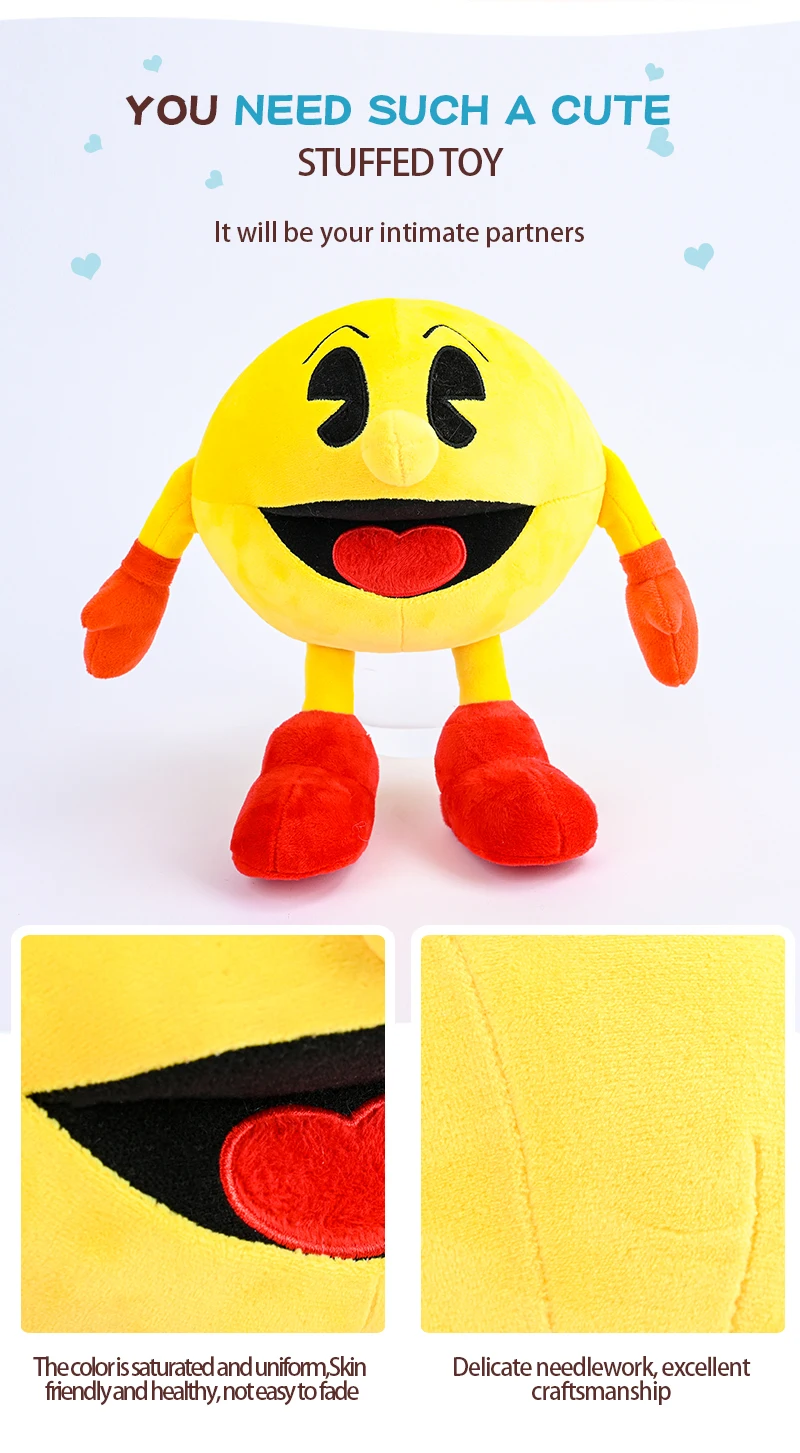 Custom Smiley Face Expression Pac-man Boxer Plush Figure Toy Game ...