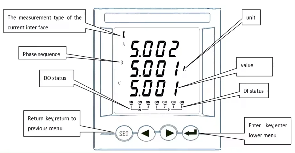 Acrel Ac Single Phase Ammeter Display Led With Rs485 Communication Amc48-ai/c Panel Mounted ...