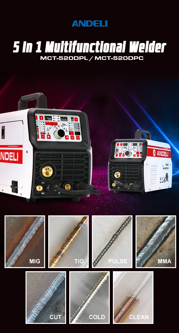 ANDELI MCT-520DPL MIG TIG Welding Machine - 5 in 1 Functionality