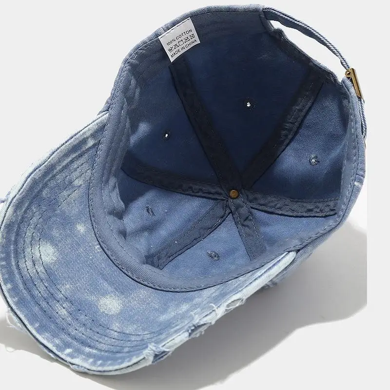 Vintage Distressed Jean Hat Frayed Bil Baseball Cap Adjustable ...