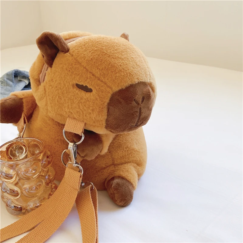 Cute Fully Filled Capybara Plush Animal Mini Backpack Teenager Toys For ...