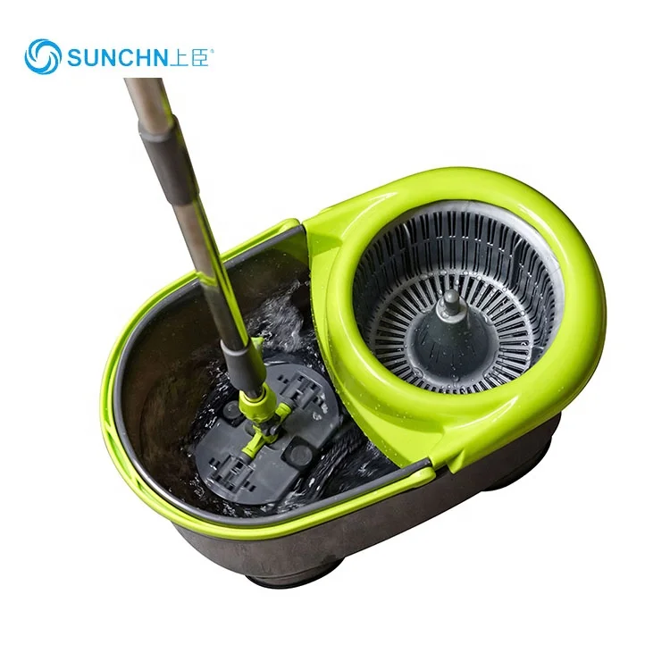 Factory 2 Mop Heads Floor Cleaning 360 Rotating Mop Set Spin Microfiber ...