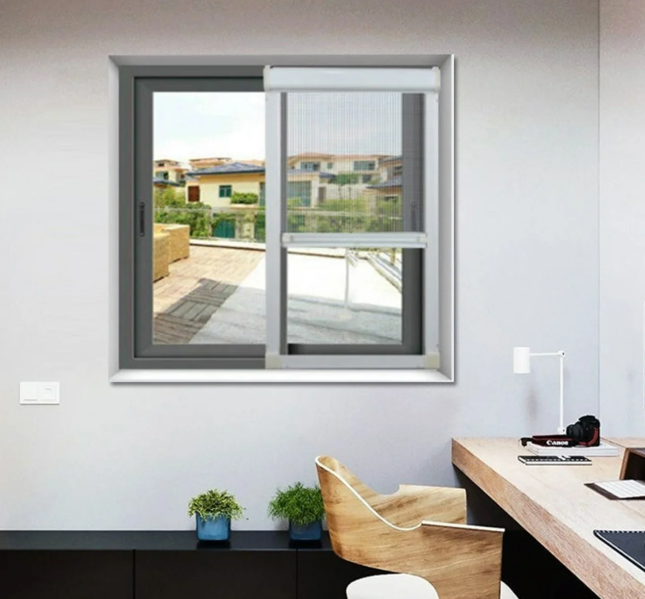 Standard Model Retractable Rolling Insect Screen Window Aluminum Frames ...