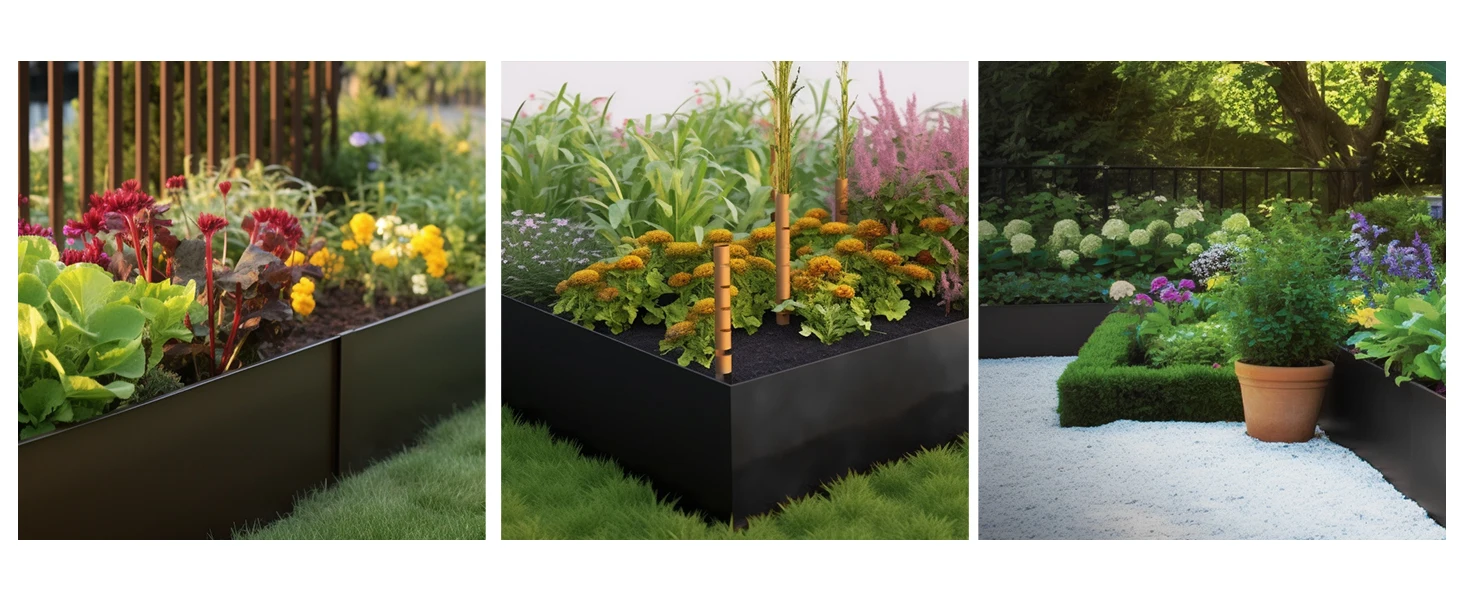 Modern Farming No-Dig Long Slice Teeth Stone Isolation 3-Pieces Metal ...