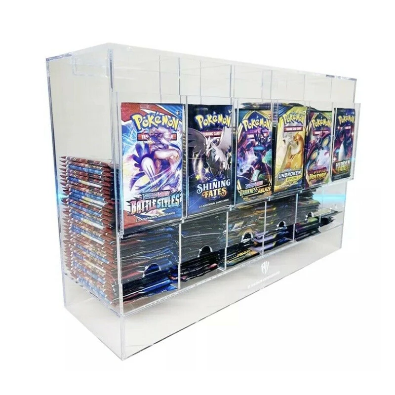 Custom Acrylic 6 Slot Trading Card Booster Pack Dispenser Base Display ...