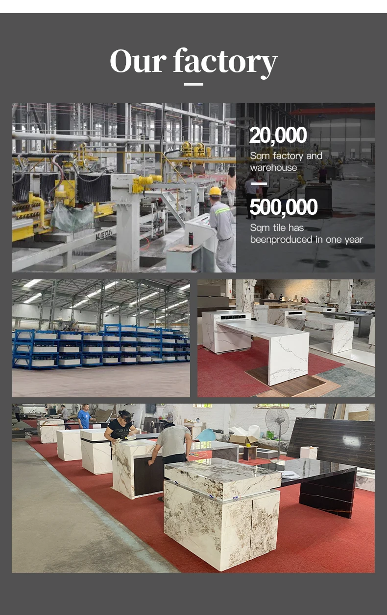 Luxury Modern Sintered Stone Slabs Countertops Kitchen Island Floating ...