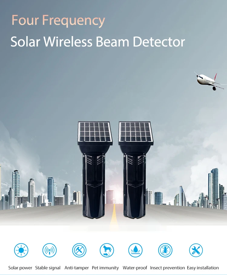 Solar-powered Photoelectric Beam Perimeter Security Fence