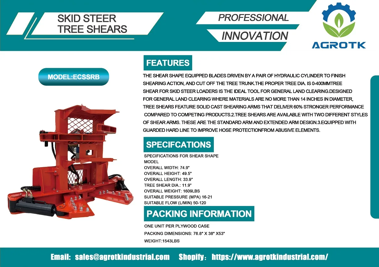 Skid Steer Tree Shears for Excavators - 400mm Cutting Diameter Farm ...