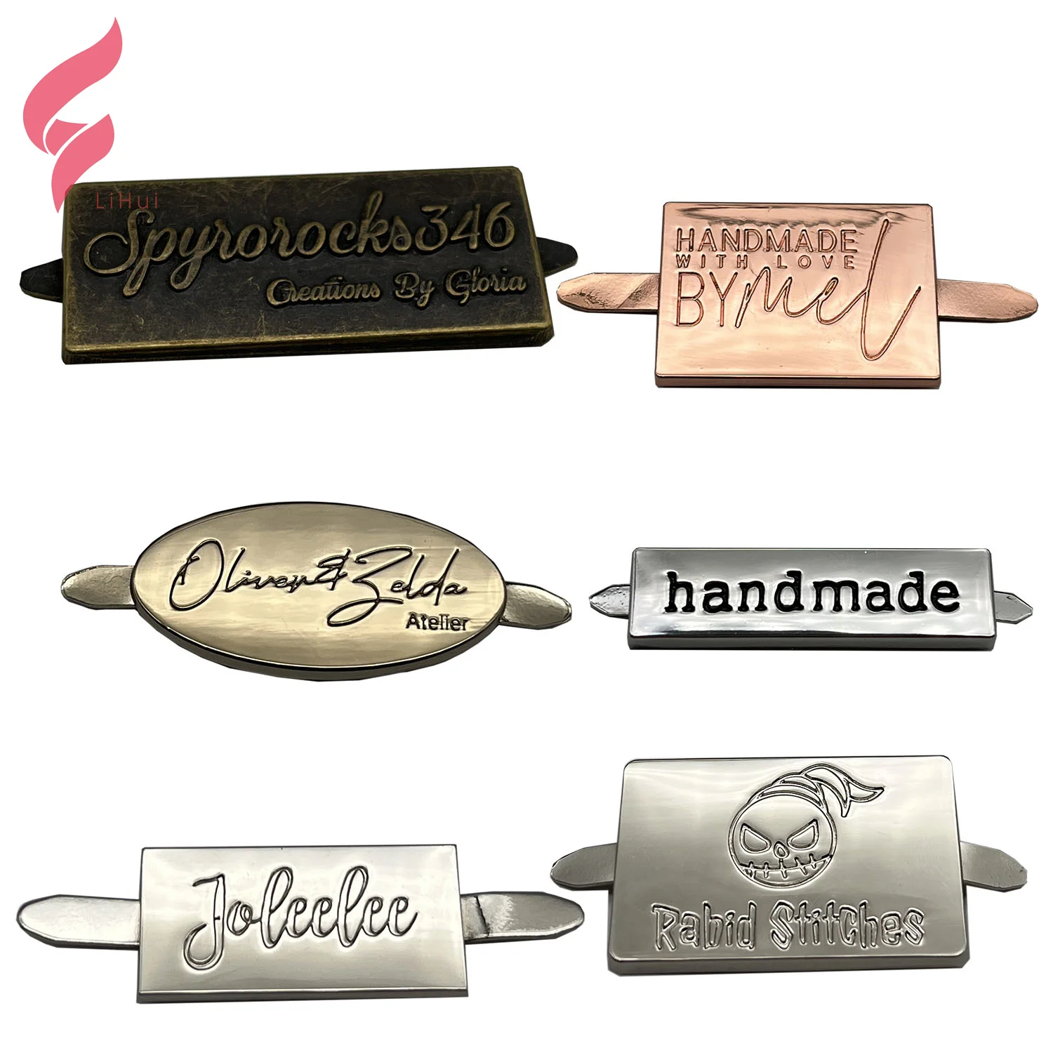 Custom Small Fancy Name Plate Reusable Metal Badge Personalized Design ...
