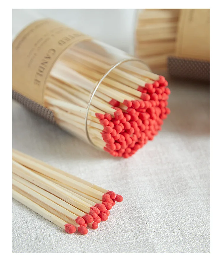 Custom Colorful Match Sticks in Glass Jar - Safe & Stylish