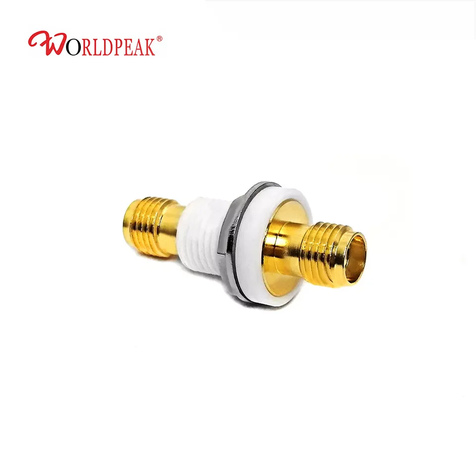Gold Plated SMA Female Bulkhead Mount Adapter - Isolated Ground, 50 Ohm ...