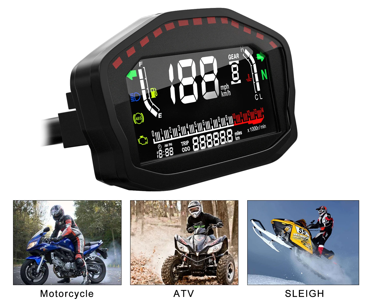 Universal Digital GPS Speedometer with Total Trip Odometer
