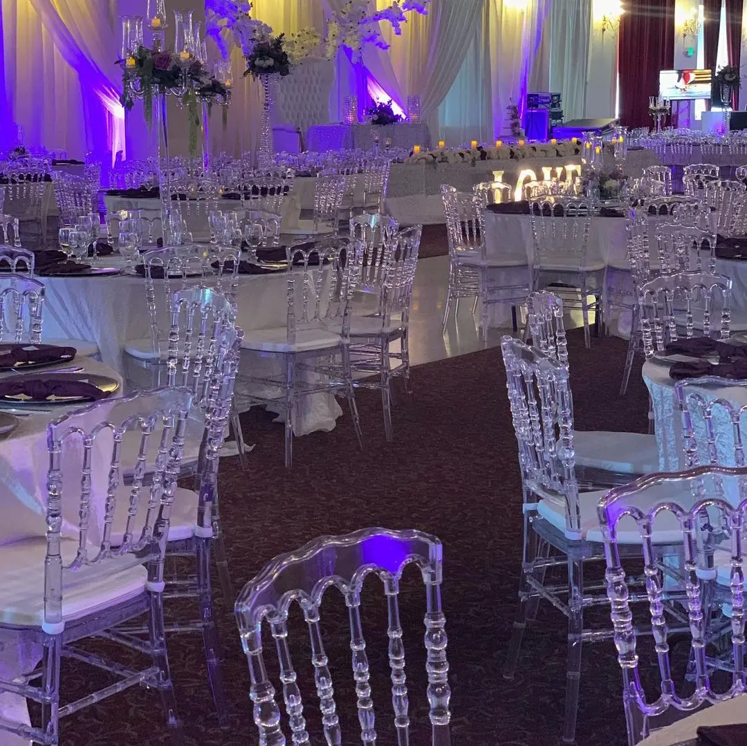Transparent Clear Dining Chairs for Event Party Hotel Banquet Hall