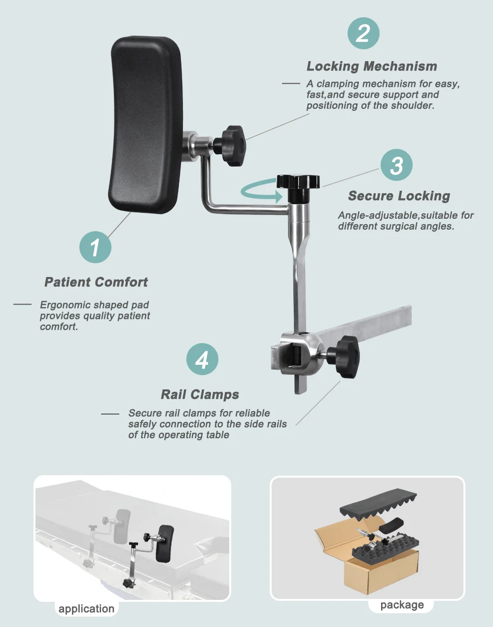 WEIYE Hospital Surgical Room Operating Table Accessories Side Support ...
