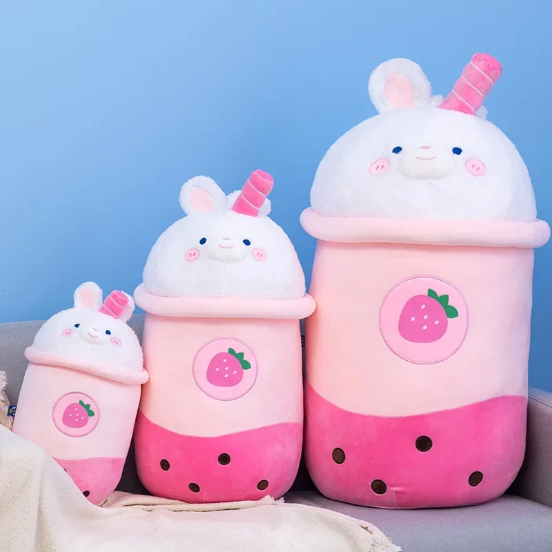1pc Boba Plush Toy Soft Stuffed Ice Cream Surface Soft Drink Fruit ...