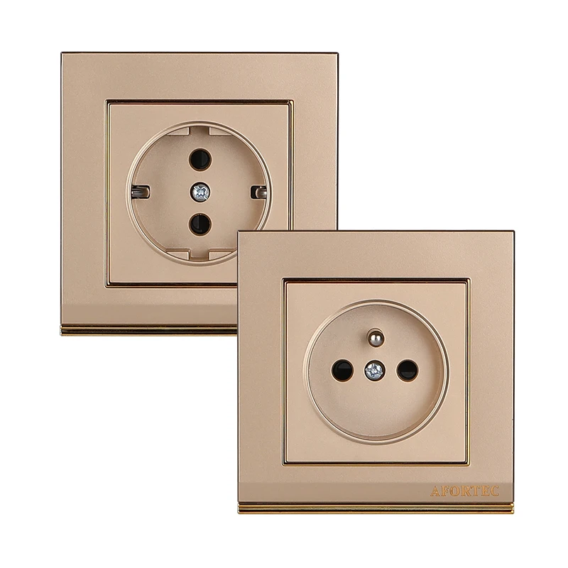 YAKI Wholesale Golden Power Socket Home Wall Switch Socket Eu ...