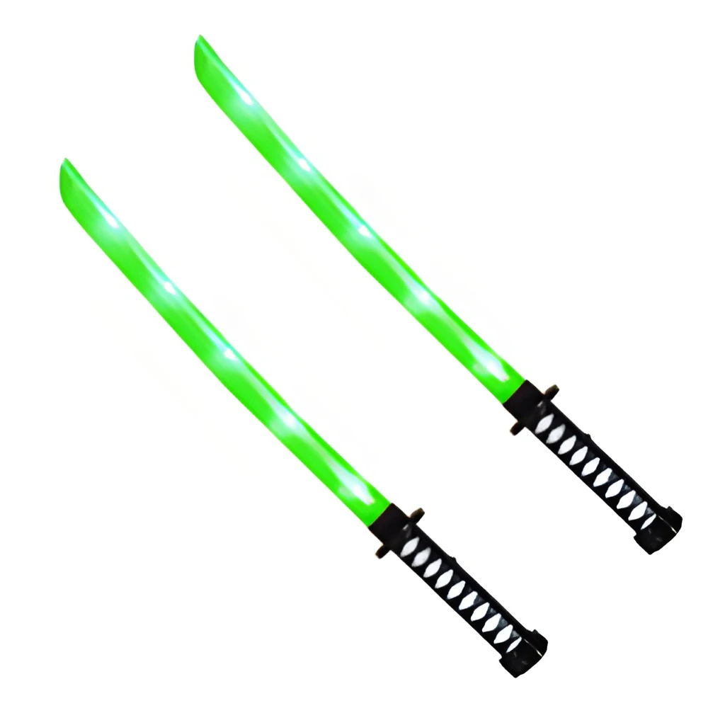 Plastic Led Samurai Sword Wand Toy With Sound Double Headed Light Up ...