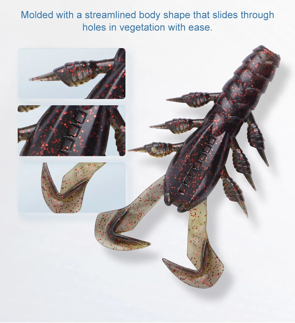 Wholesale 8.5cm 8.4g Kicker Bug Fishing Lures Craw Lobster Bass Rubber ...