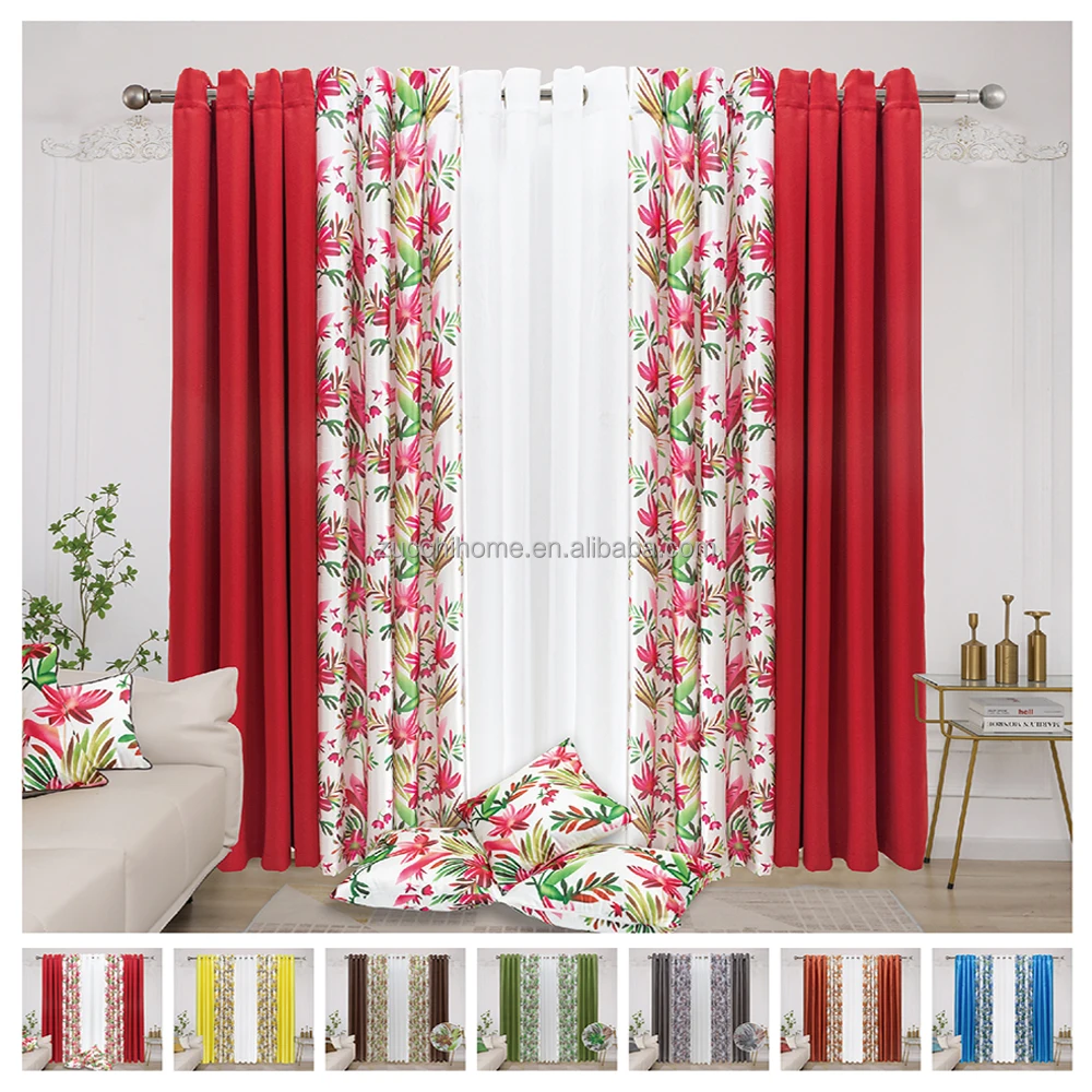 Shop Wholesale Window Printed Faux Silk Home Design Curtains