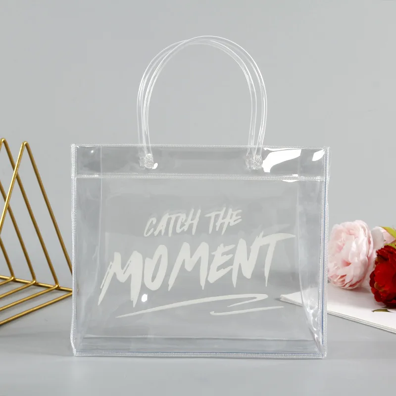 Transparent Clear PVC Bag Custom Printing No Color Tote Bag Swimming ...