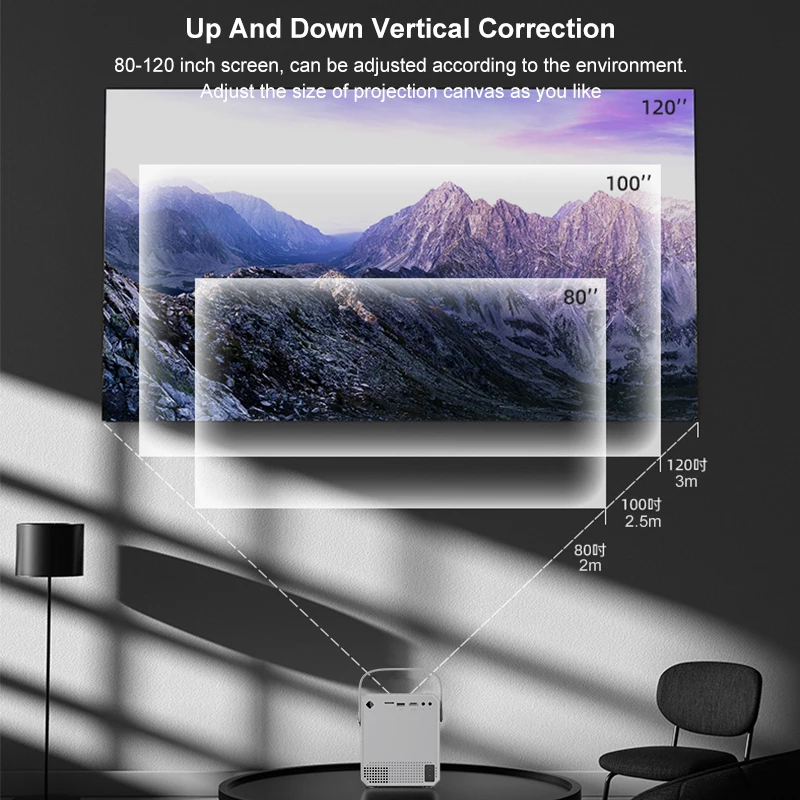 Ultra Hd Intelligent Portable Projector,2.4g+5g Wifi Android 9.0 Os Home Office Integrated Same ...