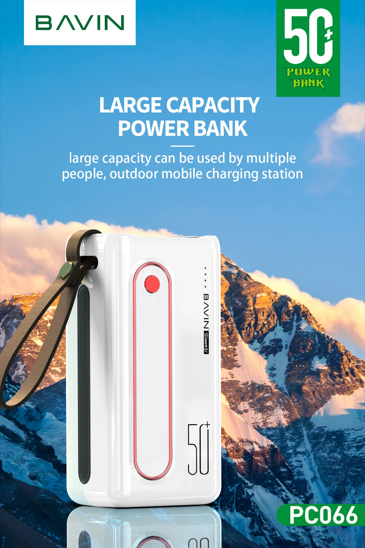 Bavin Factory Wholesale Price Custom Logo Portable Fast Charging Large Capacity 50000mah Power ...