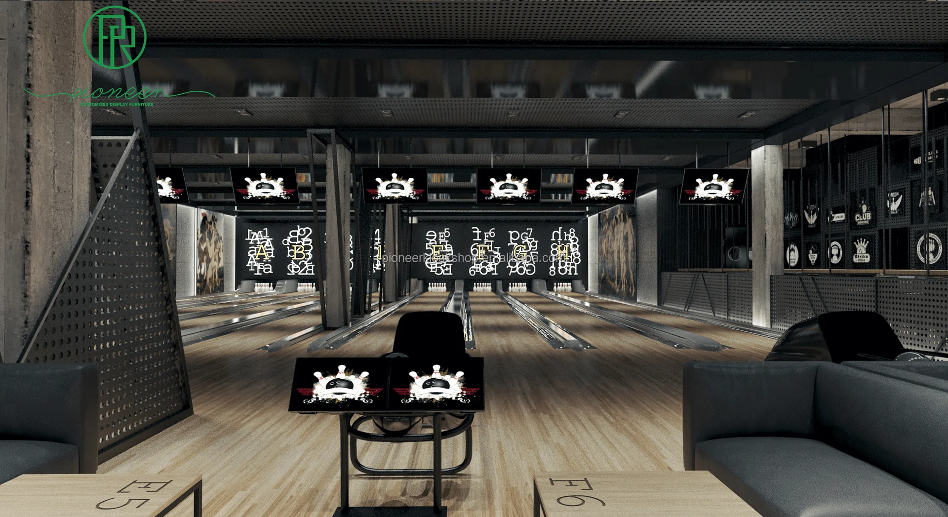 Modern Bowling Alley Interiors Ideas - Wholesale Pub Tables & Chairs