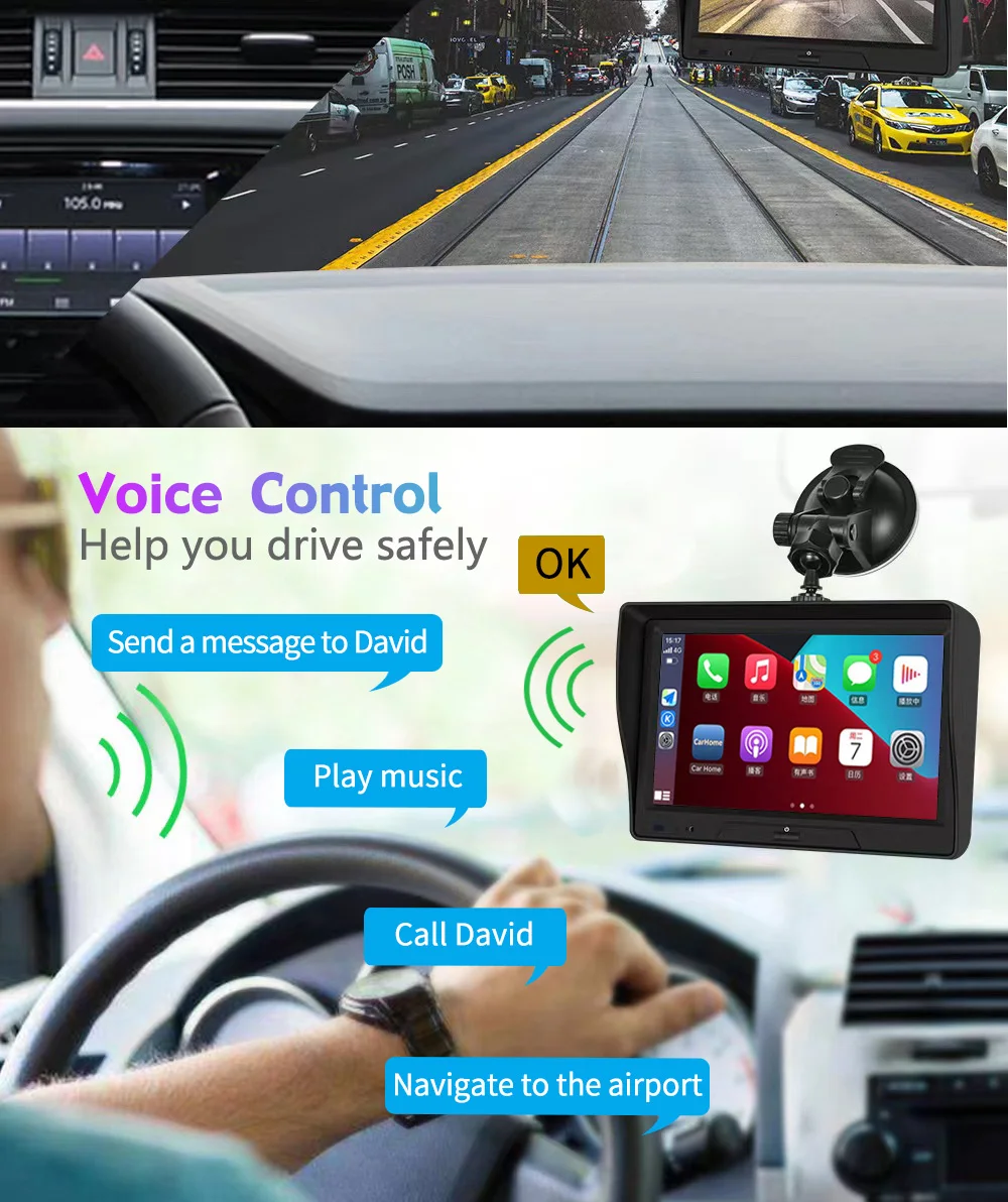 Portable Car Radio Carplay Android 7inch Touch Screen Reproductor ...