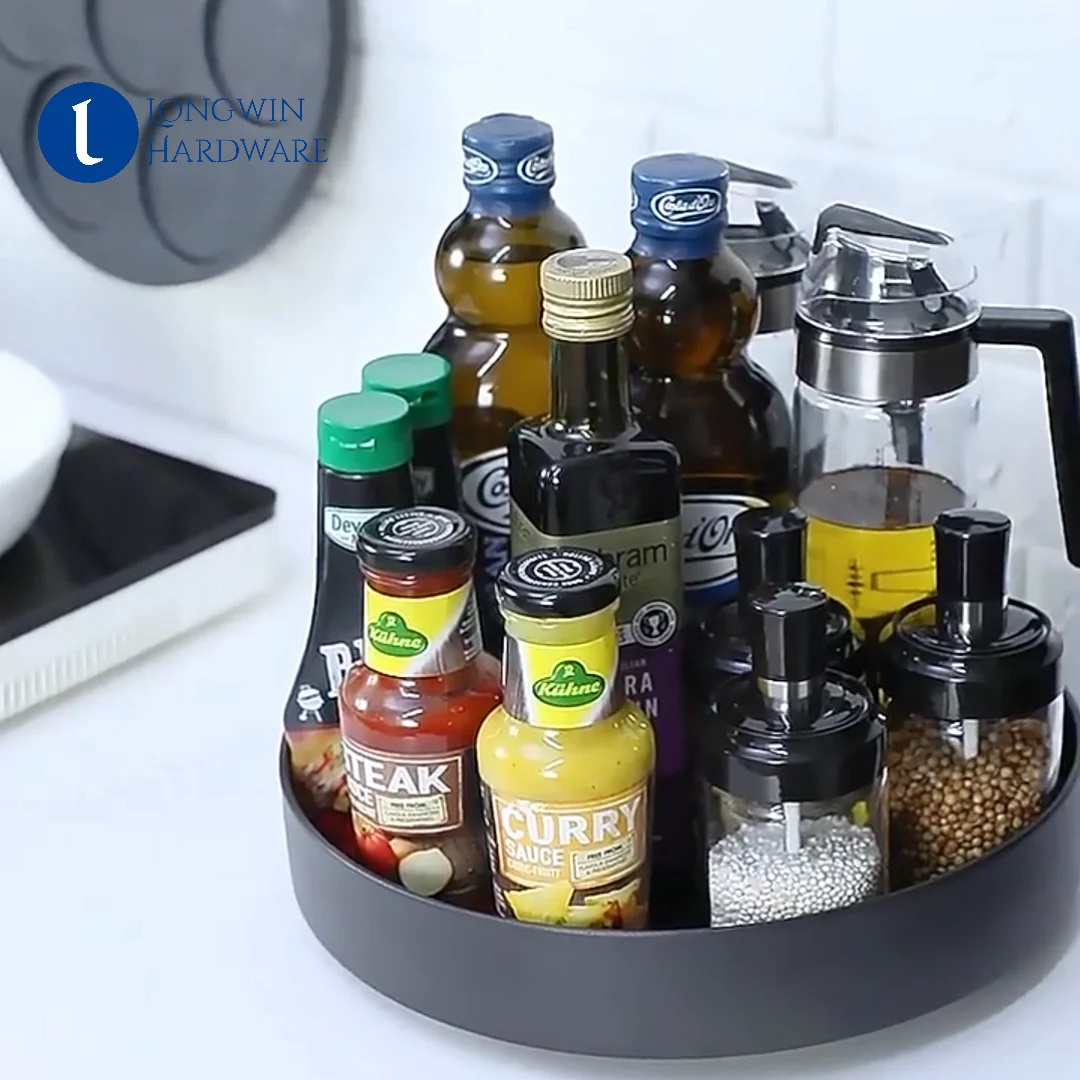 Pantry Kitchen Vanity Organizer Non Skid Lazy Susan Turntable Cabinet ...