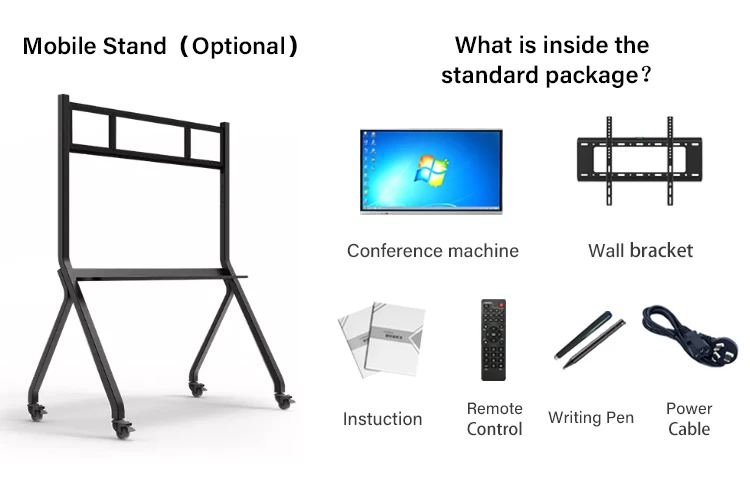 55 65 75 85 86 98 110 Inch Pen Finger Touch Interactive Flat Panel 4k ...