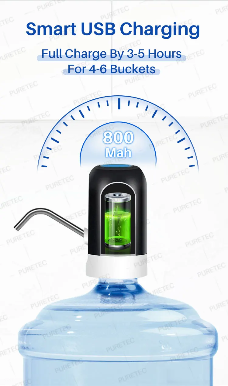 Household 5 Gallon Bottle Water Usb Charging Portable Electric Water ...
