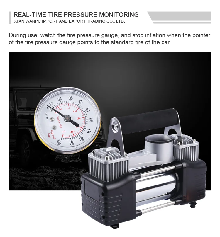 Electric Air Compressors Double Cylinder 12v Dc Car Tyre Air Compressor ...