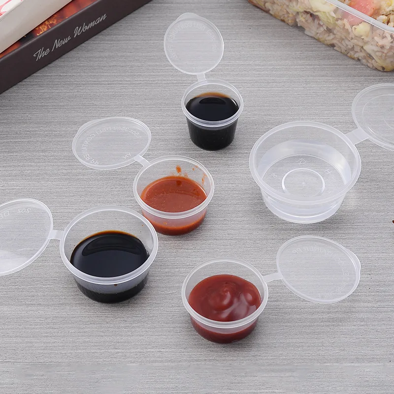 2oz Disposable Condiment Pudding Plastic Small Containers Portion Sauce ...