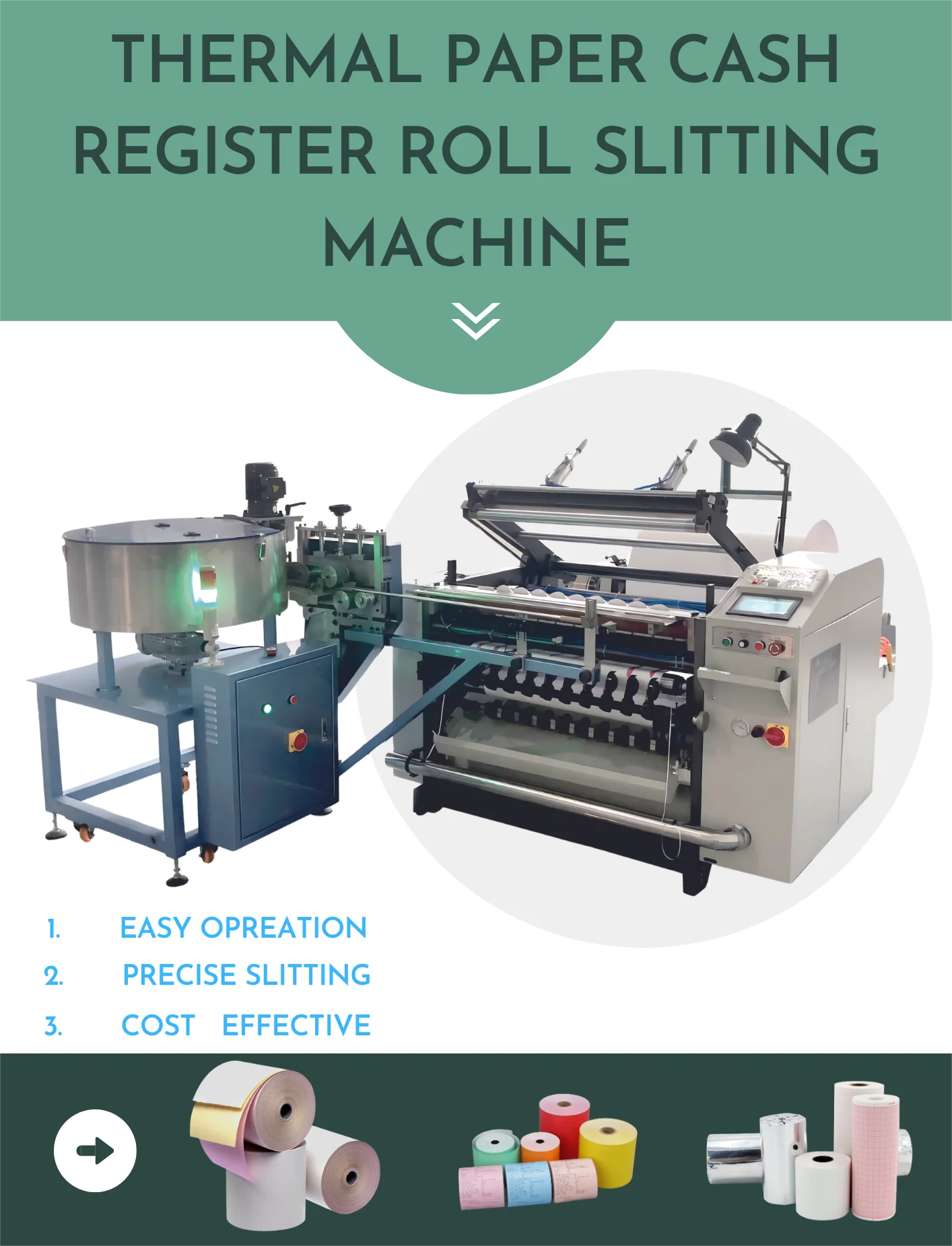 Thermal Jumbo Roll Slitting Rewinding Machine Fax Paper Slitter ...