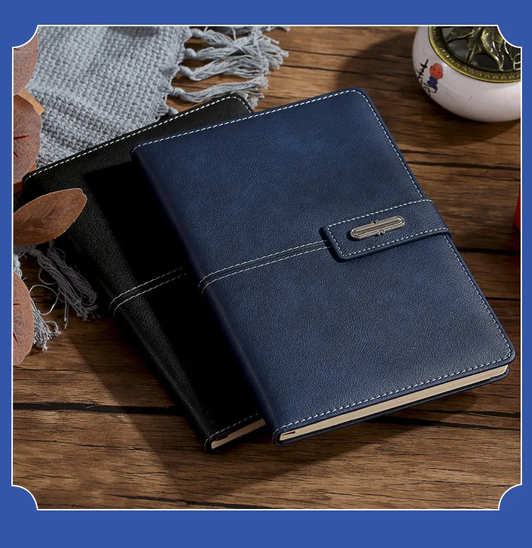 Luxury Leather Notebook with Custom Logo Pen & Vacuum Cup