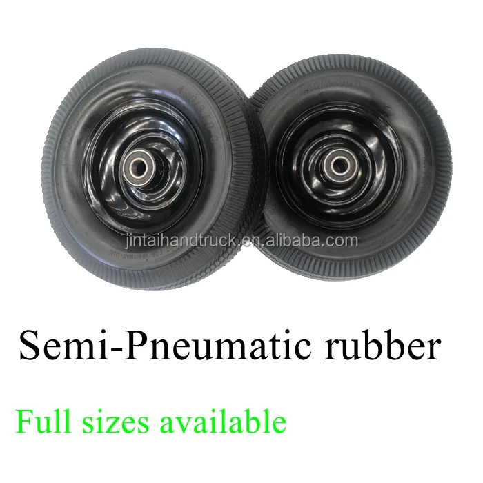 Heavy Duty Solid Rubber Semi-pneumatic Hand Truck/Utility Tire Wheels 4 ...