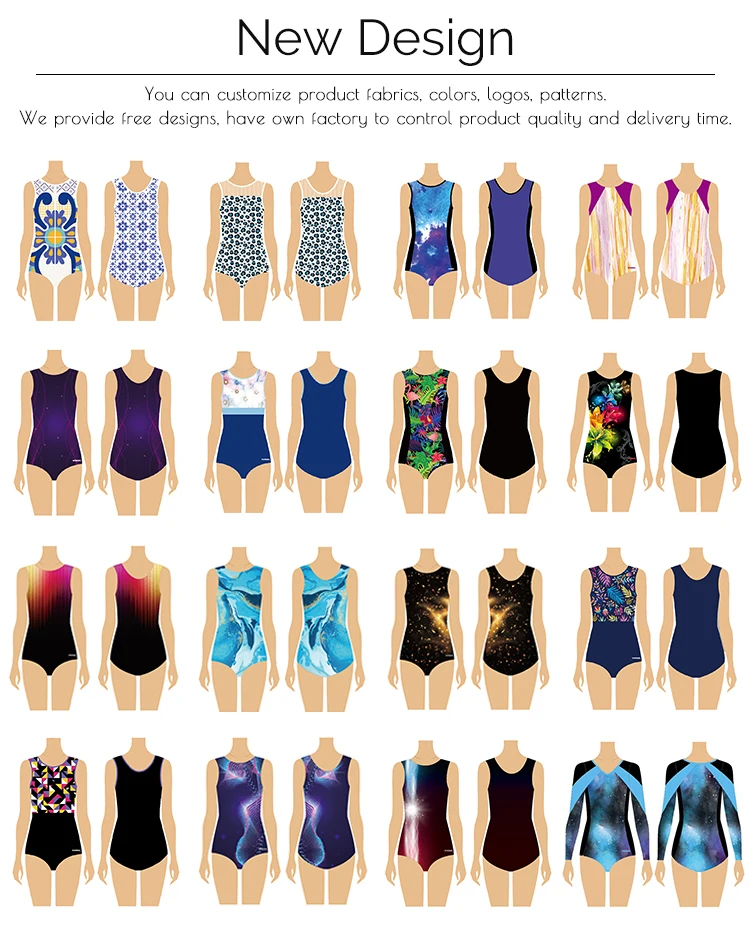 Shine Fancy Sublimation Print Customized Ombre Gymnastics Girls Leotard