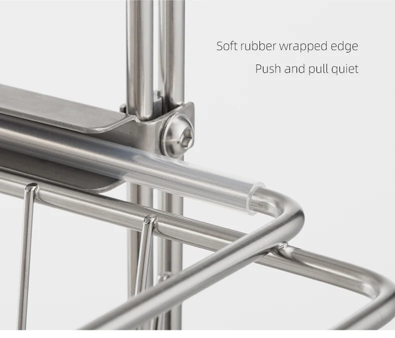 SHIMOYAMA Stainless Steel Storage Trolley - 360° Rotation