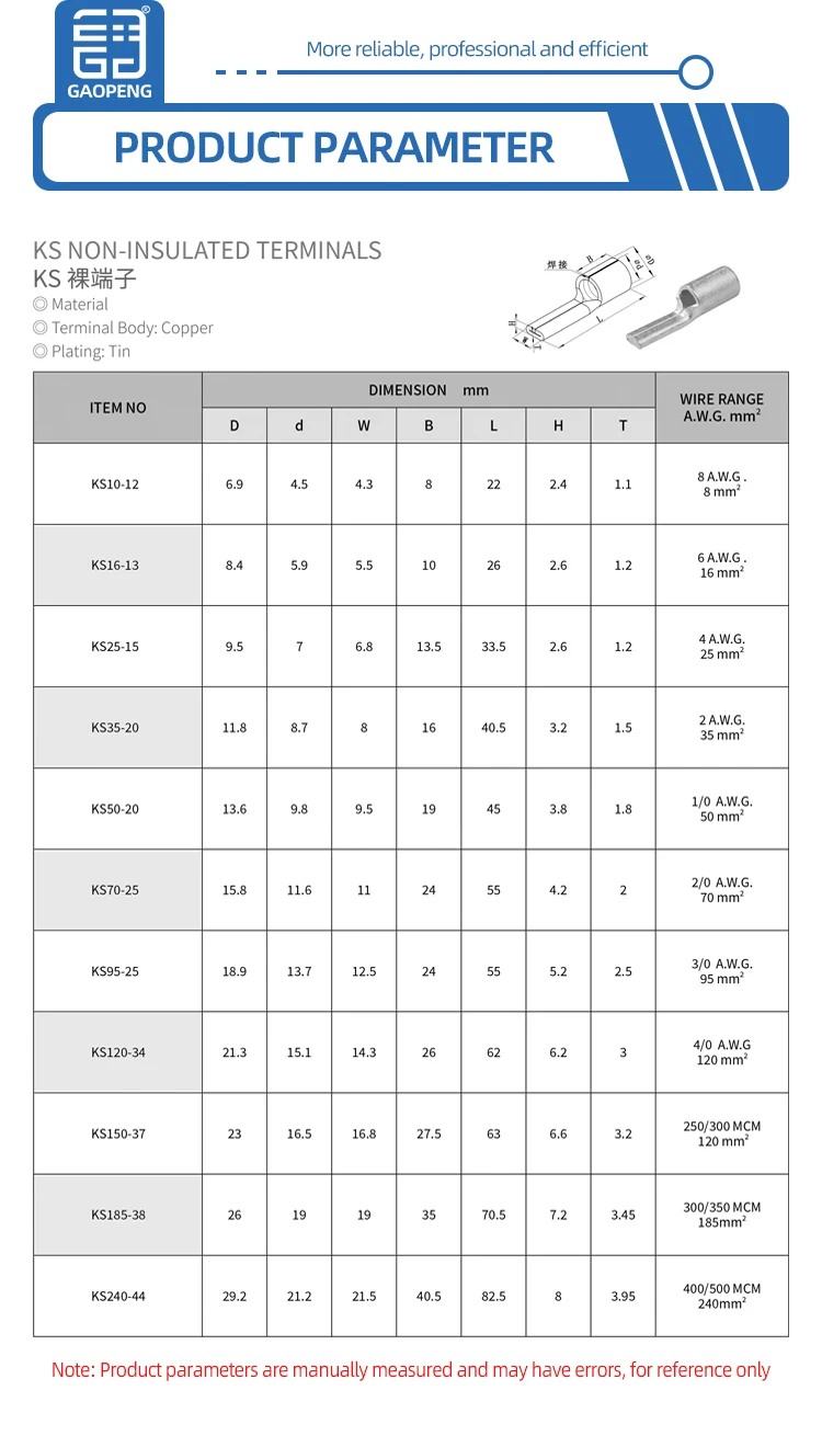 PTN Series Copper Non-insulated Pin Type Needle Flat Terminals Pin ...