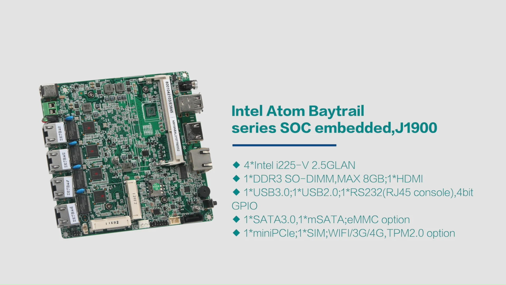 Piesia Computer Motherboard Nano Itx Motherboard Board Pc Integrated Baytrail J1900 Processor ...