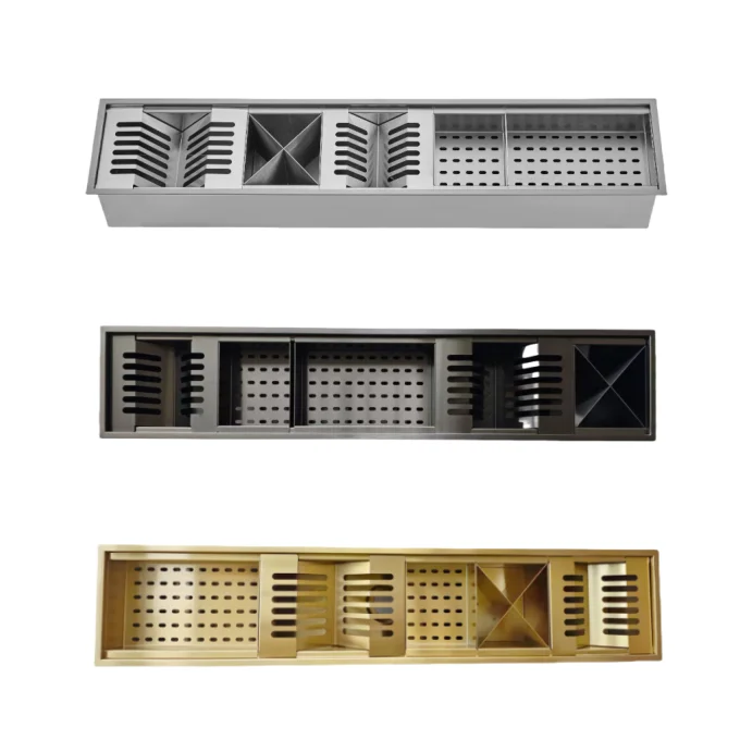 Handmade Wet Channel Kitchen Sink - Stainless Steel Slim Smart Kit